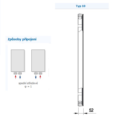 Radiátor Korado Radik 10 Plan Vertikal M 600 x 2000